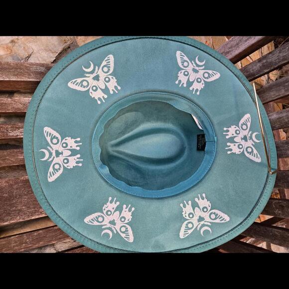 Accessories | Unique Bohemian Style Widebrim Hat With Moth Designs ...
